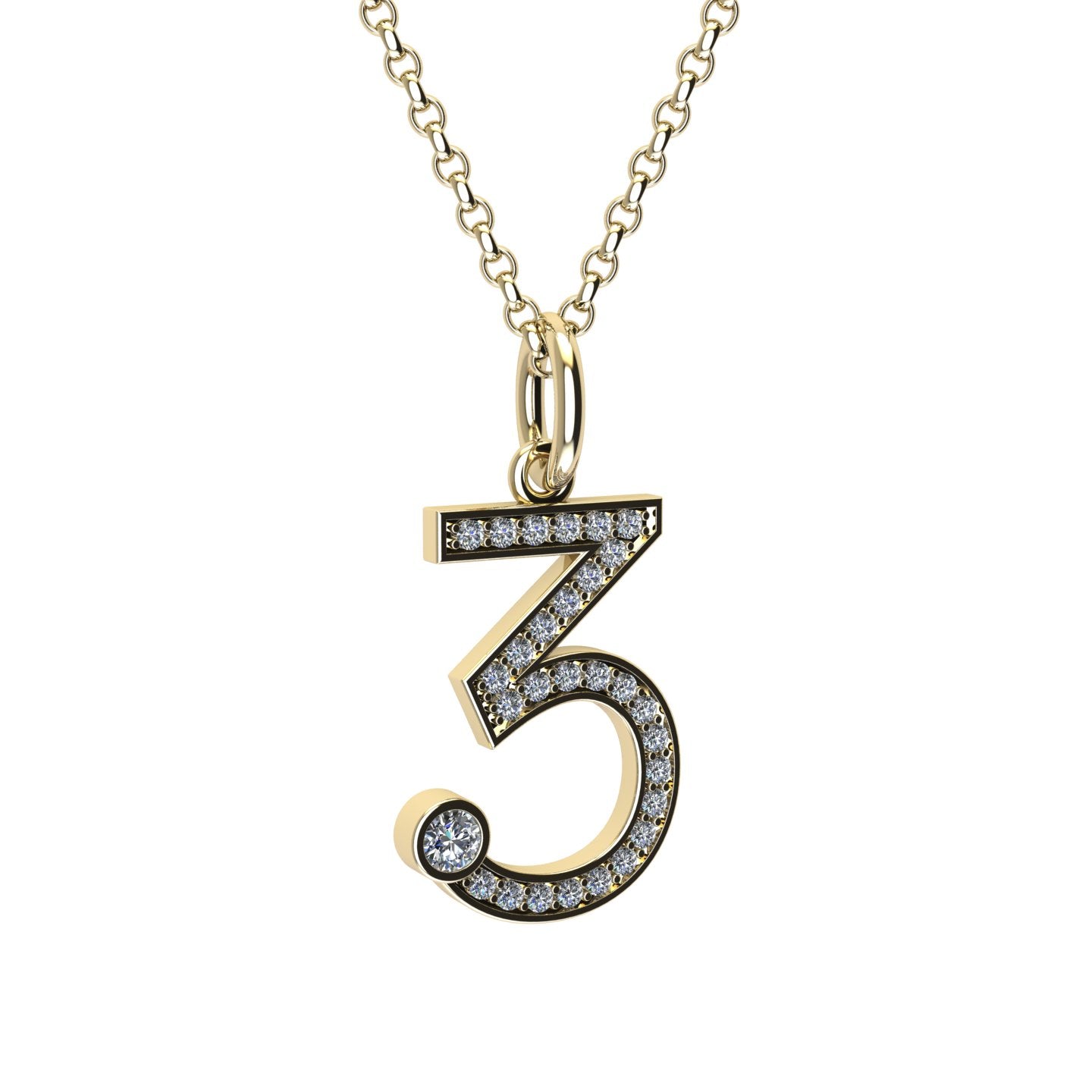 Number 3 pendant | Formesjewelry.com